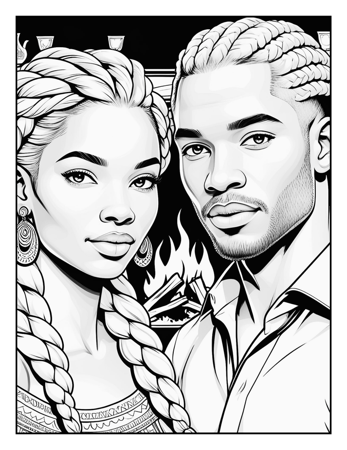 Black Couples in Love A Coloring Journey of Romance and Beauty: Celebr ...